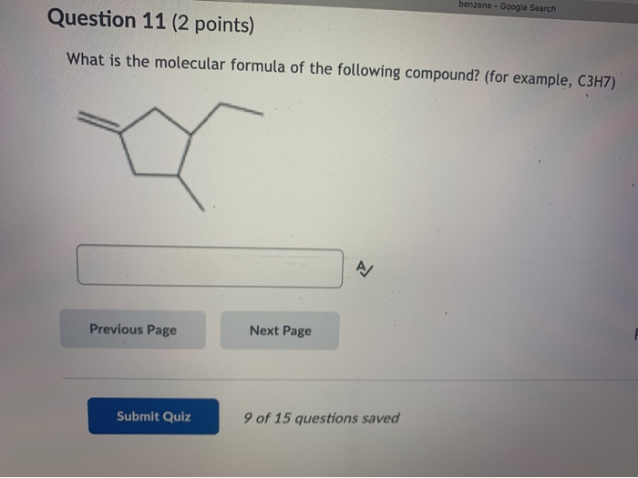 Solved what is the molecular formula of the following | Chegg.com