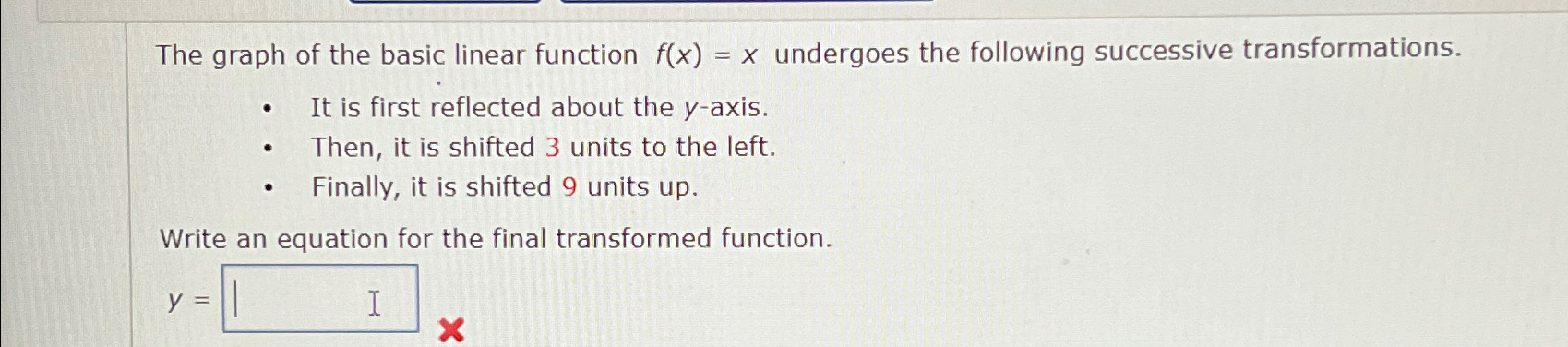 Solved The graph of the basic linear function f(x)=x | Chegg.com
