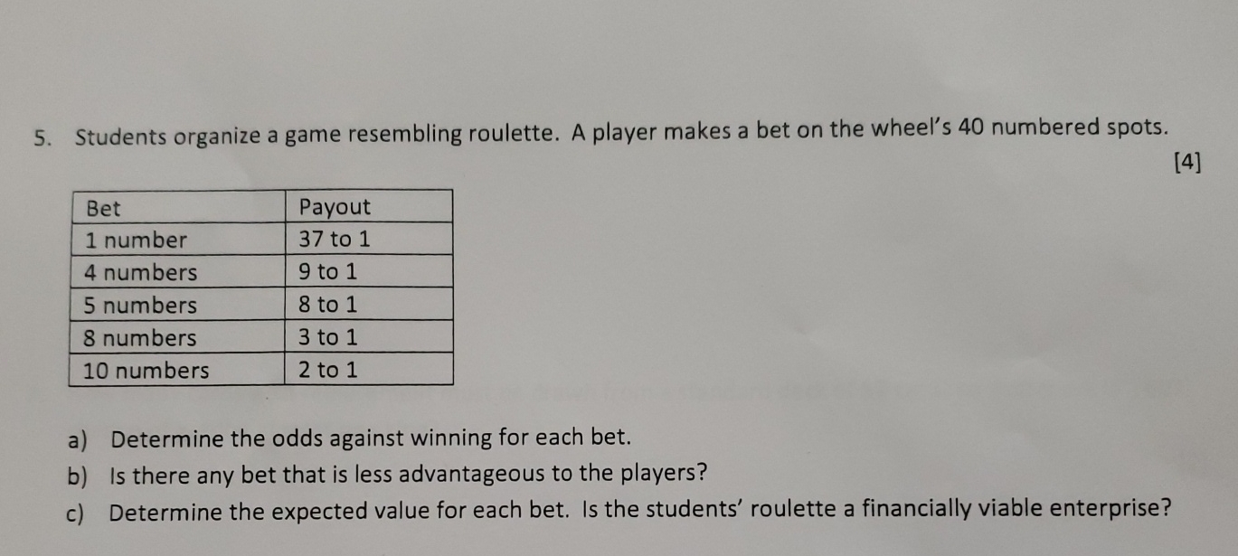 Solved Students organize a game resembling roulette. A | Chegg.com