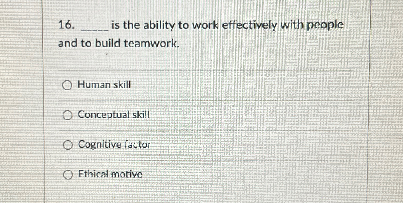 Solved q, ﻿is the ability to work effectively with people | Chegg.com