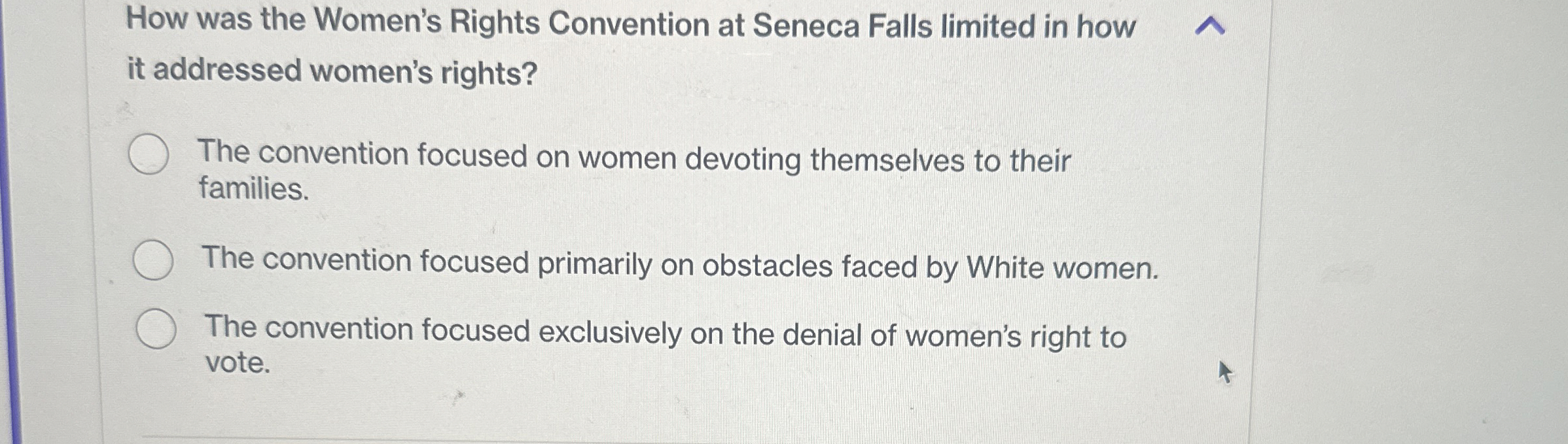 Solved How was the Women's Rights Convention at Seneca Falls | Chegg.com