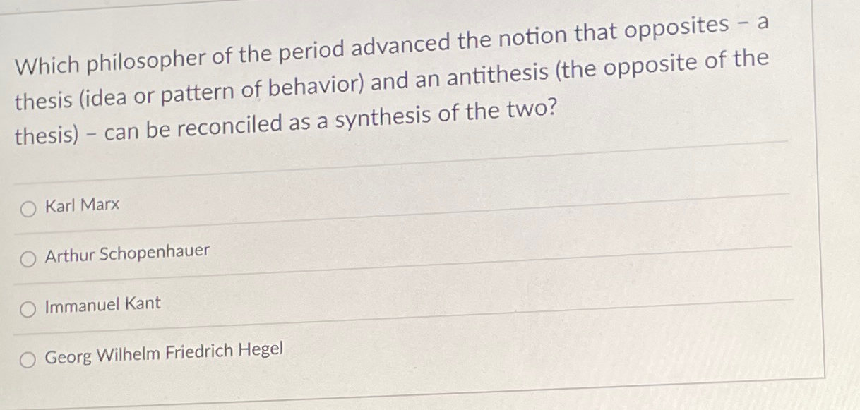 Solved Which philosopher of the period advanced the notion | Chegg.com