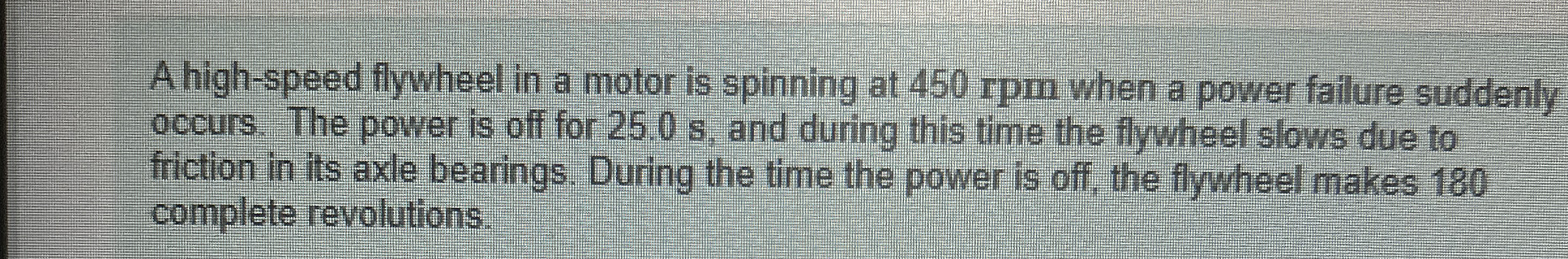 Solved A high-speed flywheel in a motor is spinning at 450 | Chegg.com