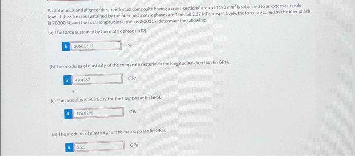 Solved A continuous and aligned fiber-reinforced composite | Chegg.com