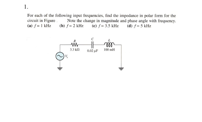 Solved 1. For each of the following input frequencies, find | Chegg.com