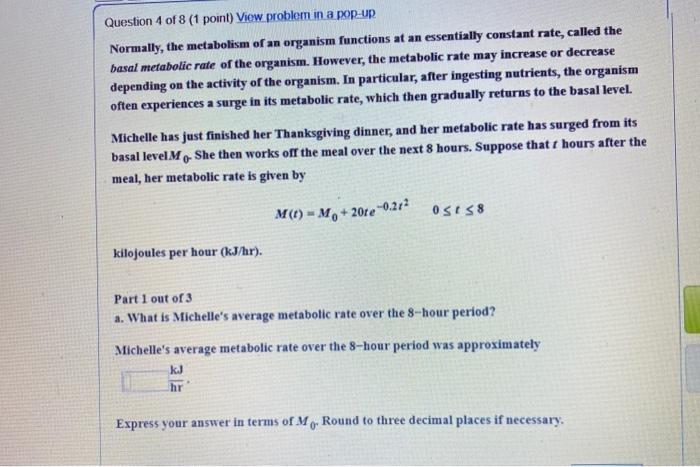 Solved Question 4 of 8 (1 point) View problem in a pop-up | Chegg.com
