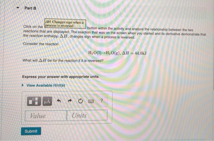 Solved Part A Click the AH is an Extensive Property button | Chegg.com