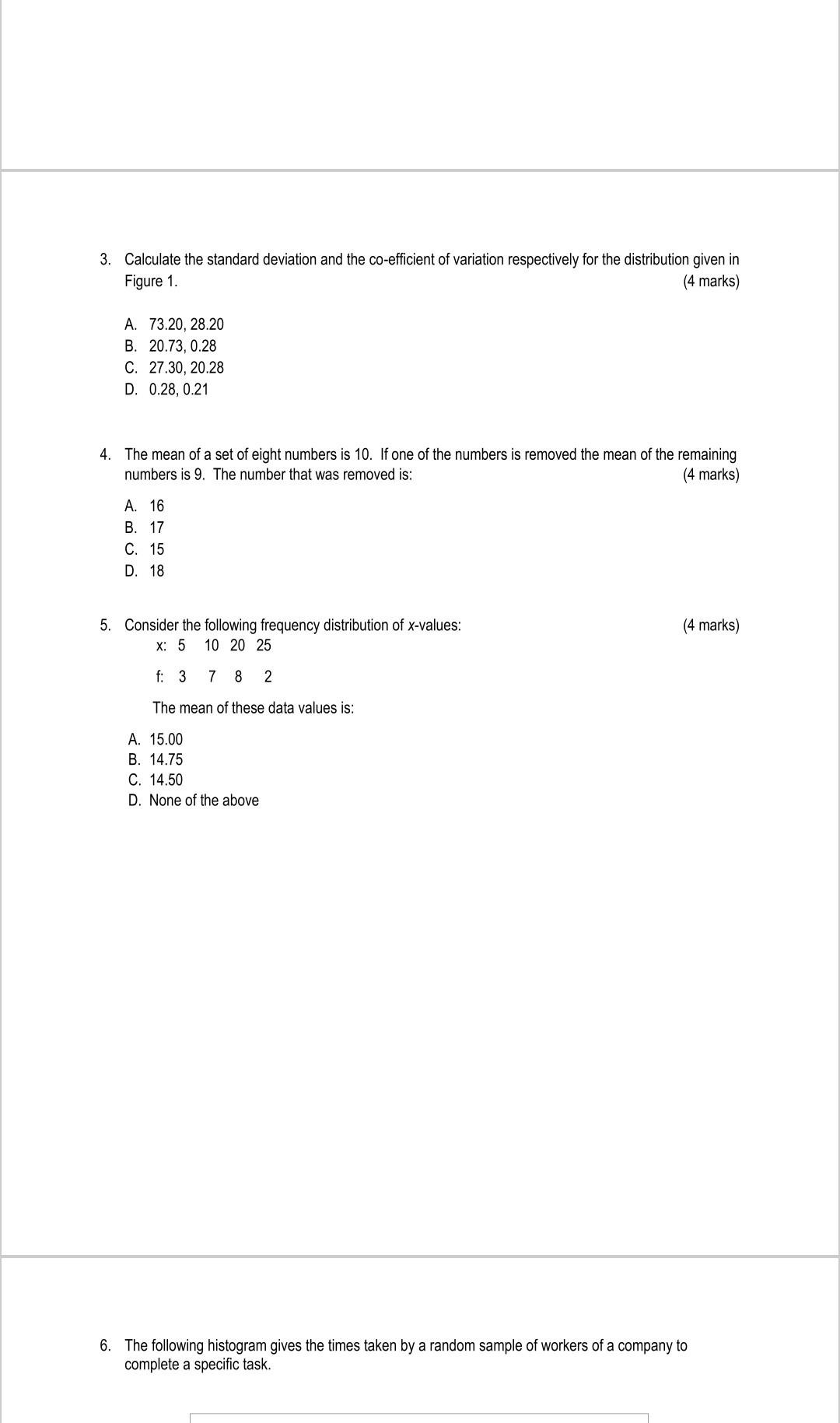 Solved 3. Calculate the standard deviation and the | Chegg.com