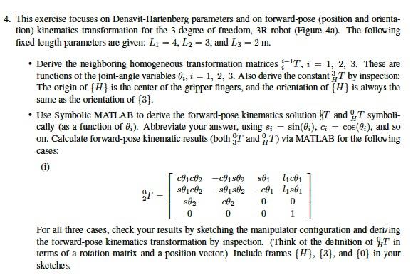 Solved 4. This exercise focuses on Denavit-Hartenberg | Chegg.com