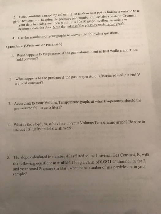 Online Activity: Gas Laws This virtual activity | Chegg.com