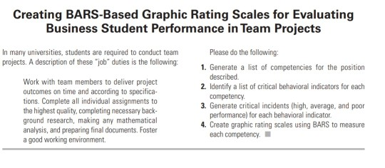 Solved Creating BARS-Based Graphic Rating Scales for | Chegg.com