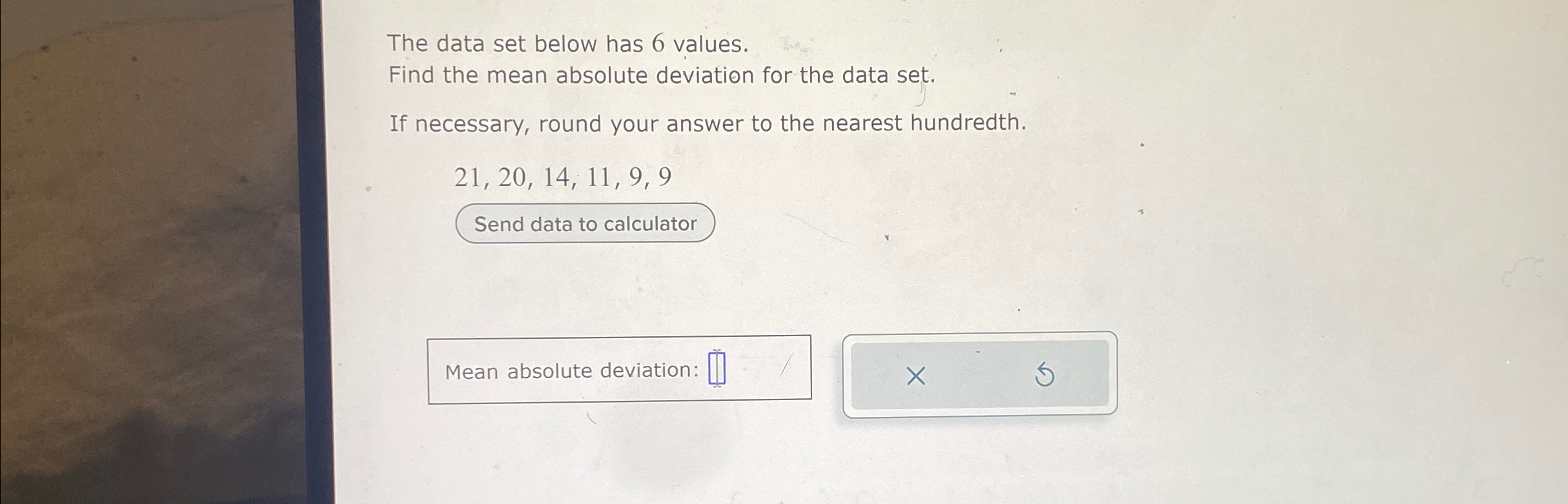 Solved The data set below has 6 ﻿values.Find the mean | Chegg.com
