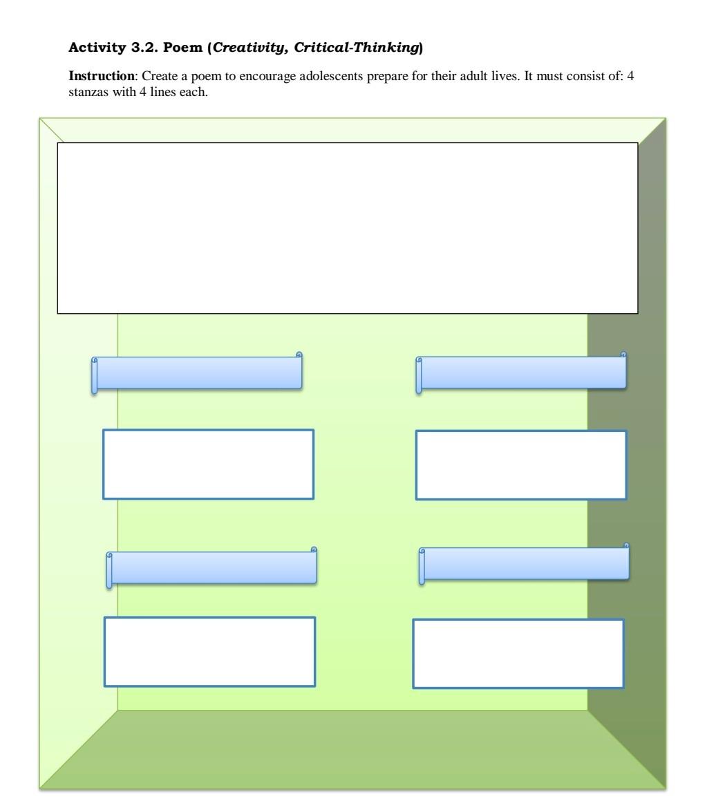 Solved Activity 3.2. Poem (Creativity, Critical-Thinking) | Chegg.com