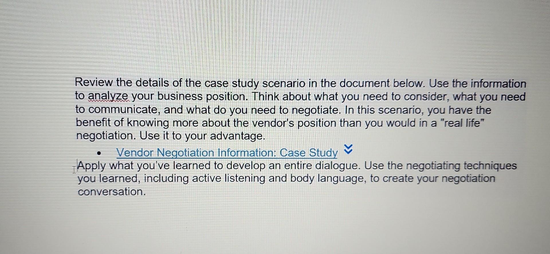 Solved Review the details of the case study scenario in | Chegg.com