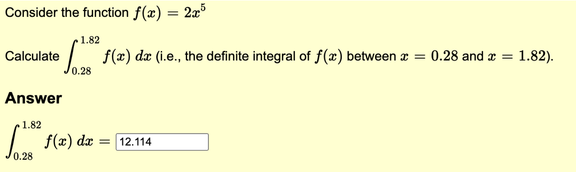 Solved Consider the function f(x)=2x5Calculate | Chegg.com