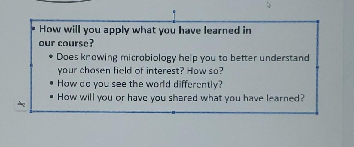 How will you apply what you have learned in our | Chegg.com