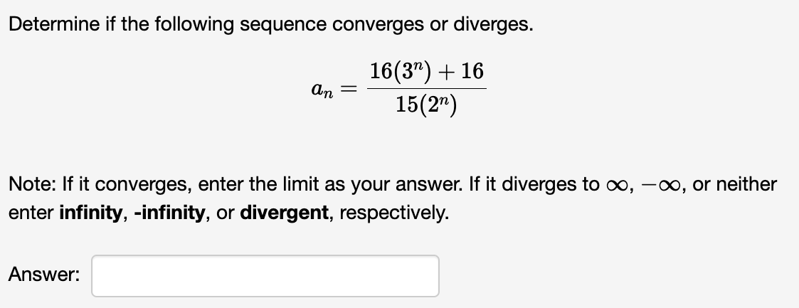 Solved Determine if the following sequence converges or | Chegg.com