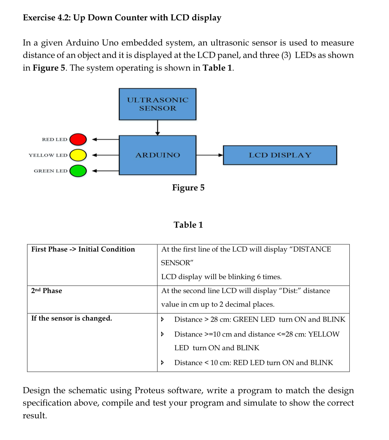 Solved Exercise 4.2: Up Down Counter with LCD displayIn a | Chegg.com