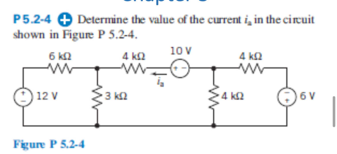 Solved P 5.2-4 Ψ ﻿Determine the value of the current i2 ﻿in | Chegg.com