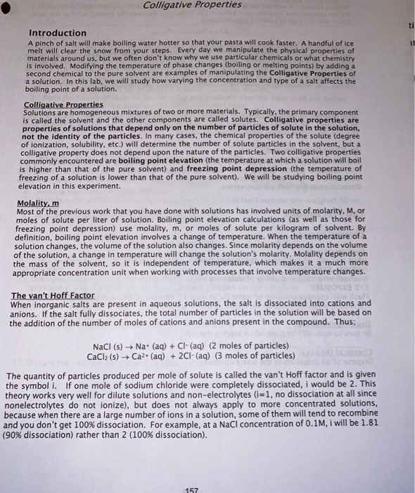 colligative properties salt and ice