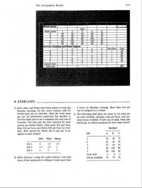 Solved The Assigament Model475EXERCISESJobn, Marr, and Henry | Chegg.com