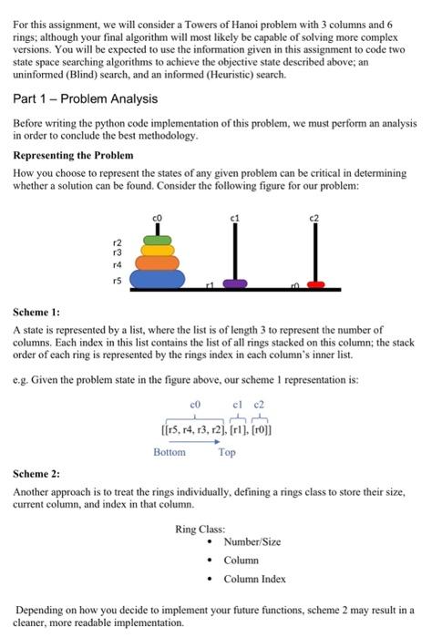 Solved For this assignment, we will consider a Towers of | Chegg.com