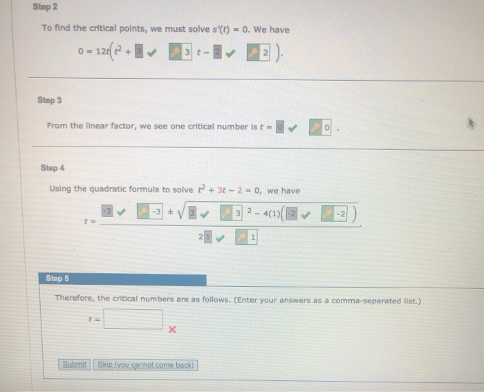 Solved Step 2 To find the critical points, we must solve | Chegg.com