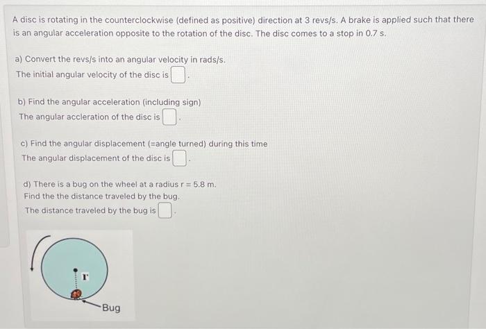 Solved A disc is rotating in the counterclockwise (defined | Chegg.com
