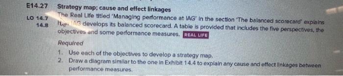 Solved Strategy map; cause and effect linkages The Real Life | Chegg.com