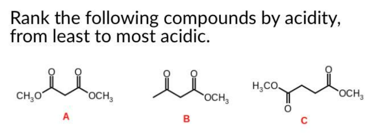 Solved Rank the following compounds by acidity,from least to | Chegg.com