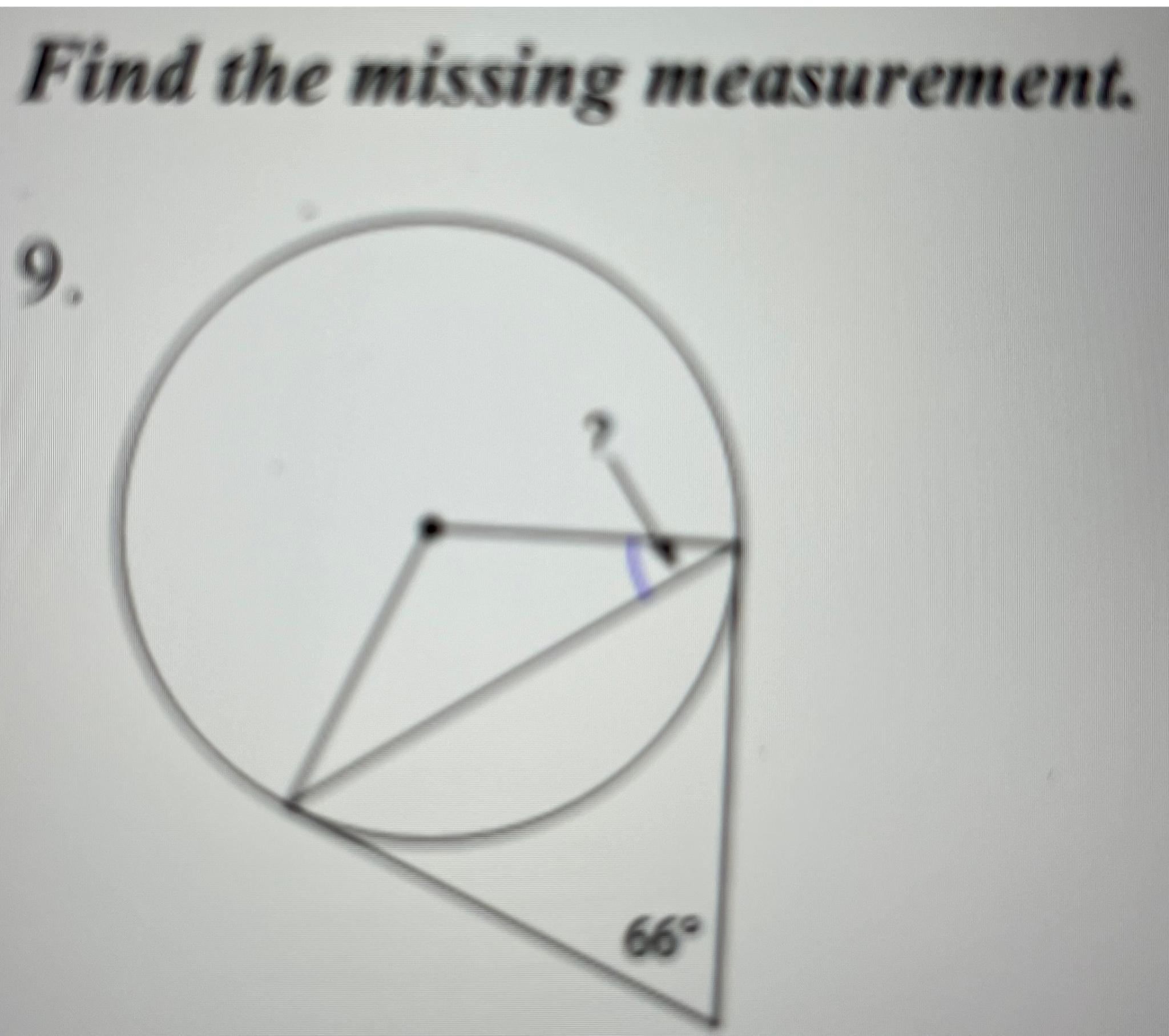 Solved Find the missing measurement.9. | Chegg.com