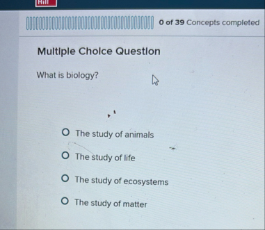 Solved 0 ﻿of 39 ﻿Concepts completedMultiple Choice | Chegg.com
