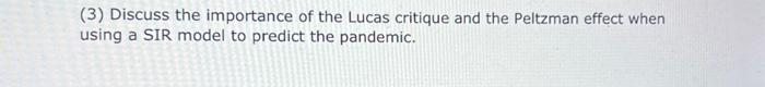Solved (3) Discuss the importance of the Lucas critique and | Chegg.com