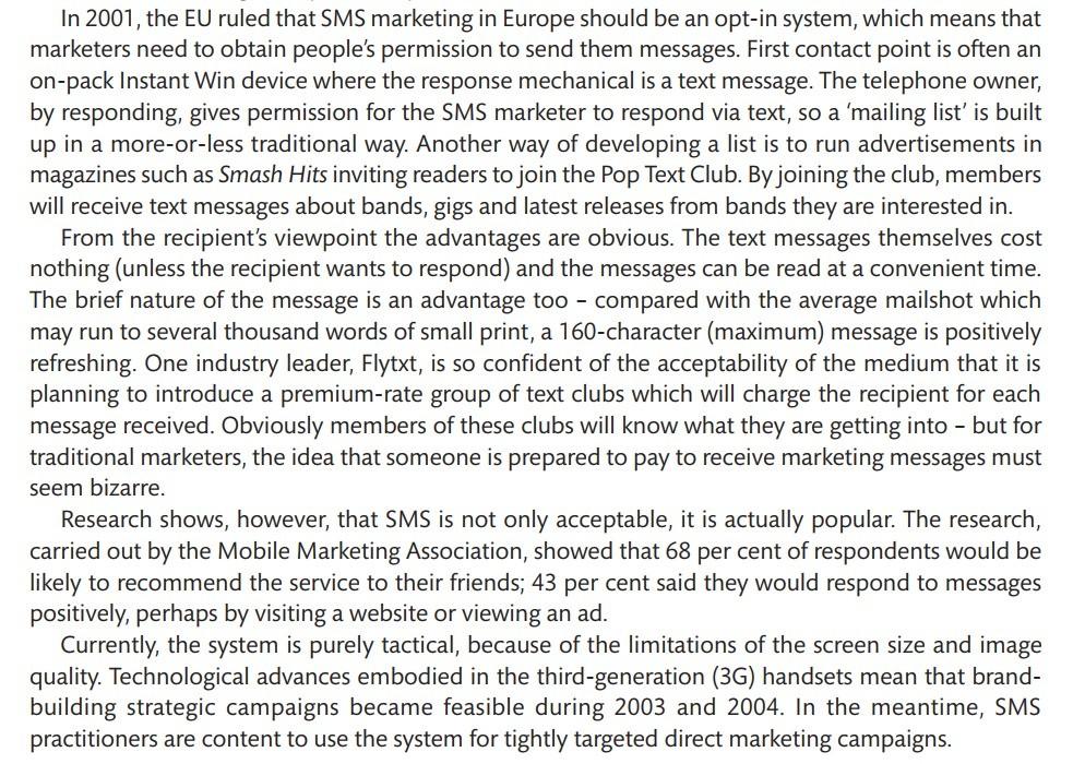 Solved RU receiving me? Text messaging (the sending of brief | Chegg.com