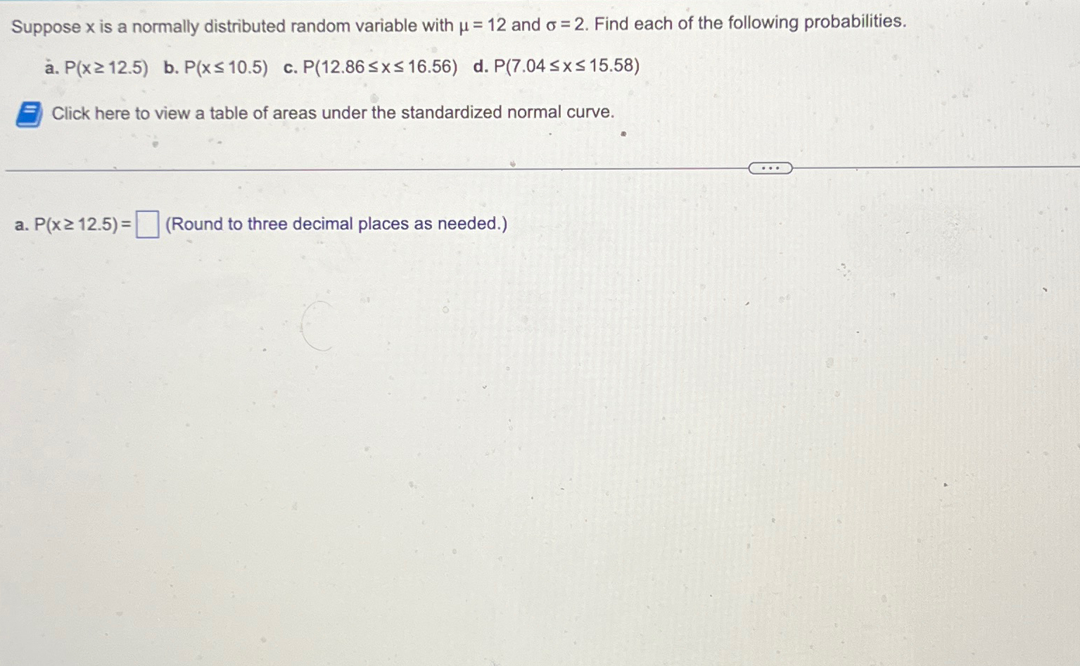Solved Suppose x ﻿is a normally distributed random variable | Chegg.com