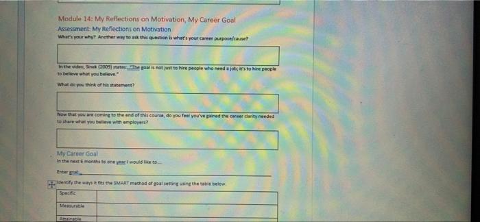 Solved CAREER SUCCESS- CDEV 1830 Assignment 5: My Goals | Chegg.com