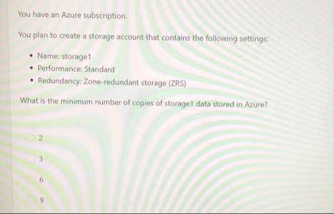 Solved You have an Azure subscription.You plan to create a | Chegg.com