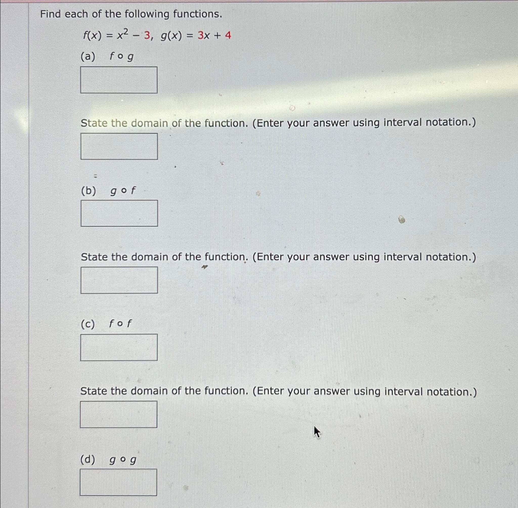 Solved Find each of the following | Chegg.com