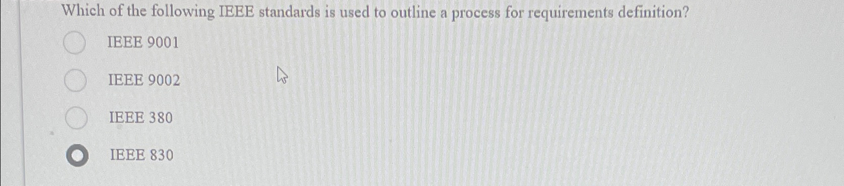 Solved Which of the following IEEE standards is used to | Chegg.com