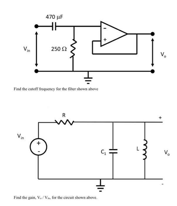 Solved Find the cutoff frequency for the filter shown above | Chegg.com