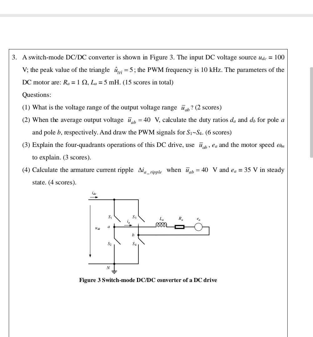 Solved 3. A switch-mode DC/DC converter is shown in Figure | Chegg.com