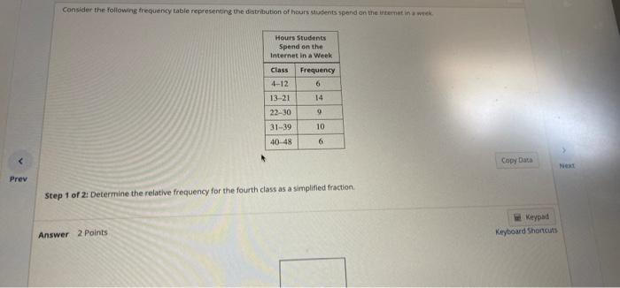 Solved Consider the following frequency table representing | Chegg.com