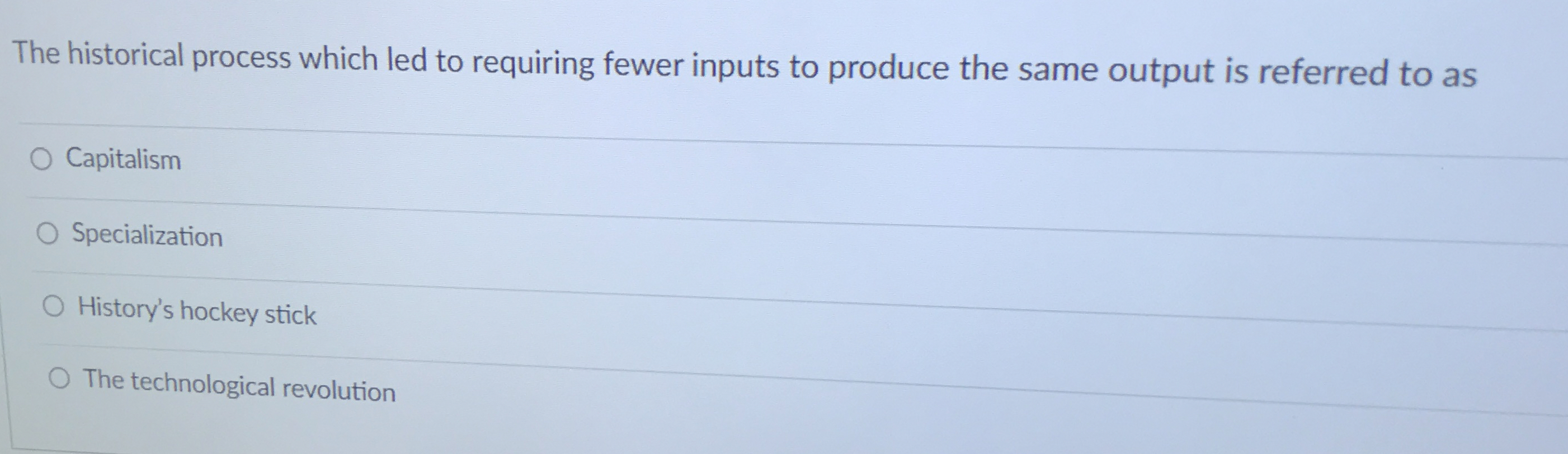 Solved The historical process which led to requiring fewer | Chegg.com