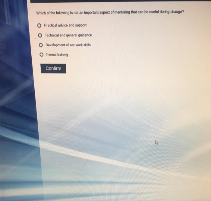 Which of the following is not an important aspect of | Chegg.com