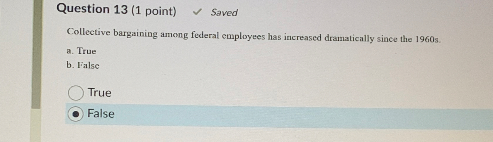 Solved Question 13 (1 ﻿point) ﻿SavedCollective bargaining | Chegg.com