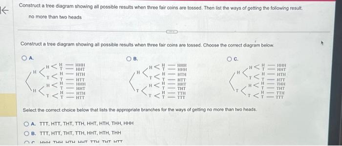Solved Construct a tree diagram showing all possible results | Chegg.com
