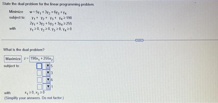 Solved State the dual problem for the linear programming | Chegg.com