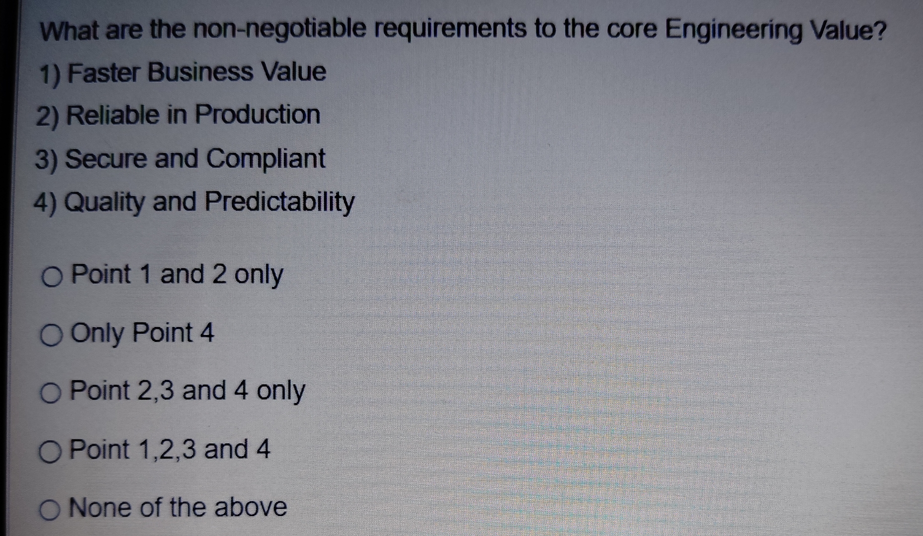 Solved What are the non-negotiable requirements to the core | Chegg.com