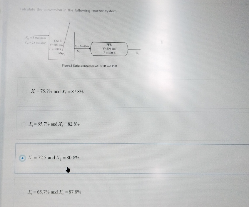 Solved Calculate the conversion in the following reactor | Chegg.com