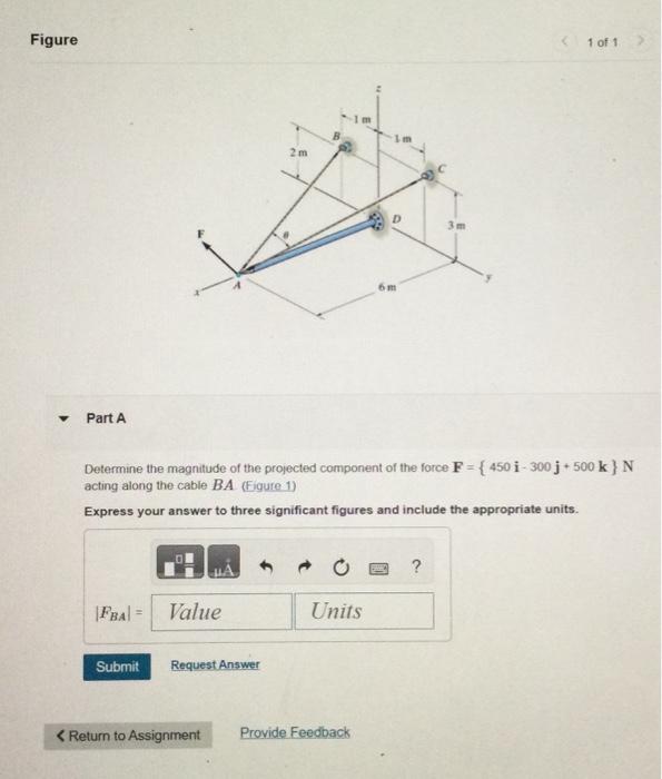 Solved Determine the magnitude of the projected component of | Chegg.com